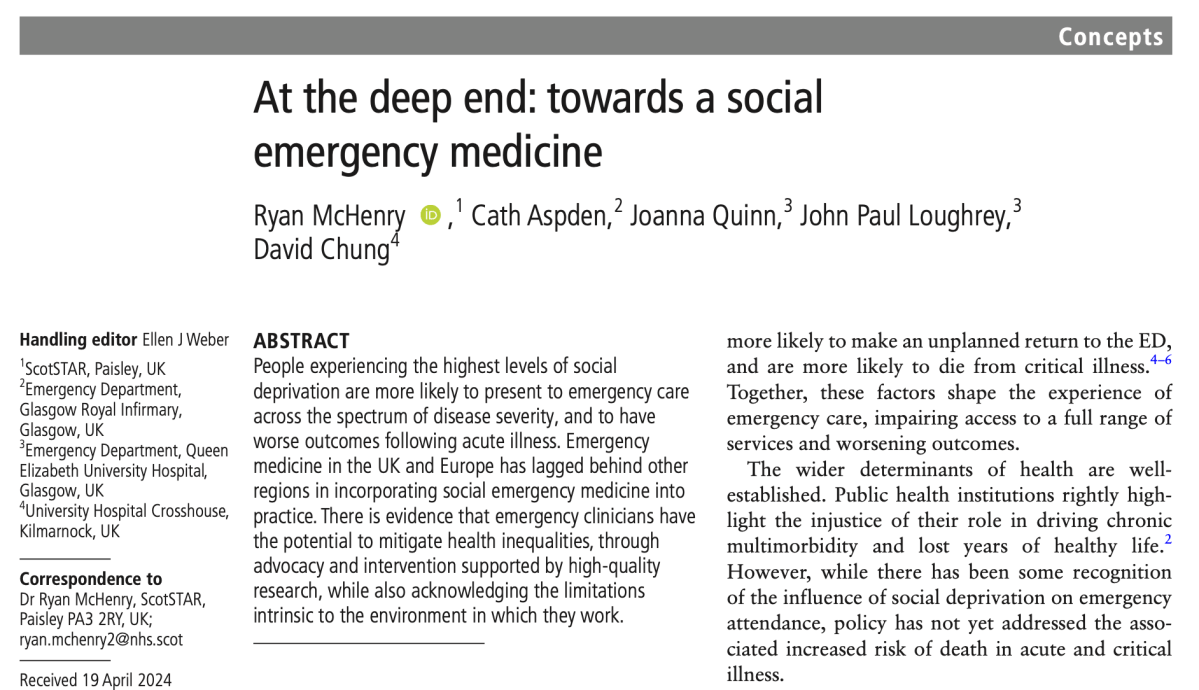 At the deep end: towards a social emergency medicine – Emergency ...